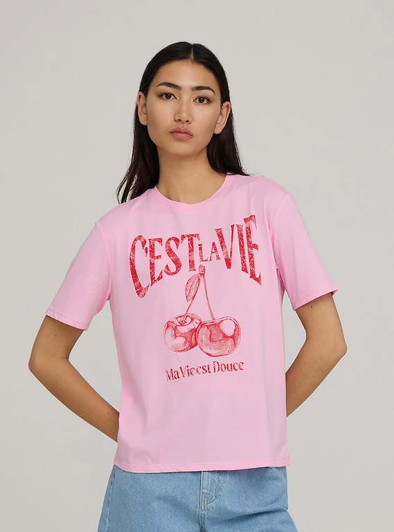 Majica sa printom trešnje Roze bubble