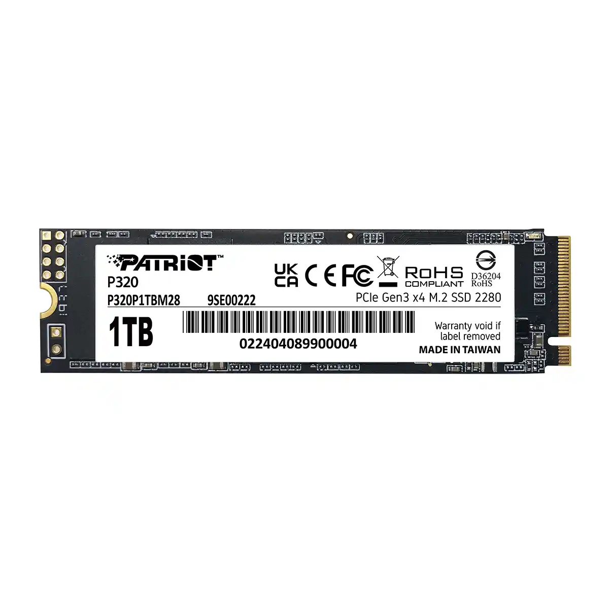 SSD M.2 NVME 1TB PATRIOT P320 3000MBS/2200MBS P320P1TBM28