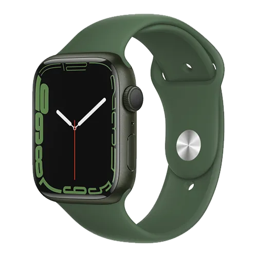 Apple Watch Series 7 GPS, 41mm Green Aluminium Case with Clover Sport Band - Regular