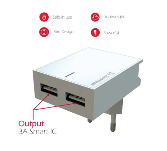 Swissten Punjač 2 x USB 3A + Micro USB kabl 1,2 m - Beli