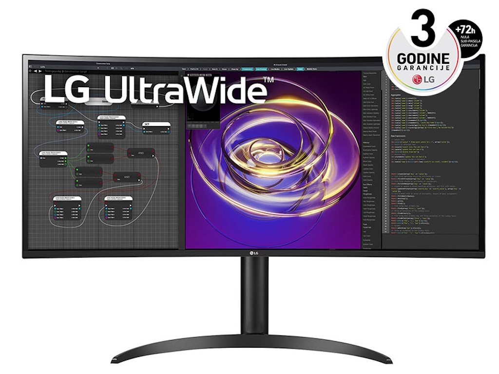 Monitor 34 LG UltraWide 34WP85CP-B, IPS, QHD, zakrivljen, 60Hz, 5ms, HDMI, DP, USB, visinaID EK000601719