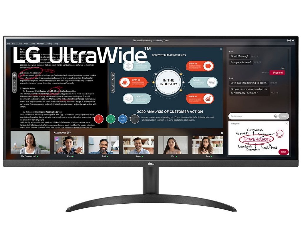 Monitor 34 LG UltraWide 34WP500-B, IPS, FHD, 75Hz, 5ms, HDMI, AMD FreesyncID EK000601714