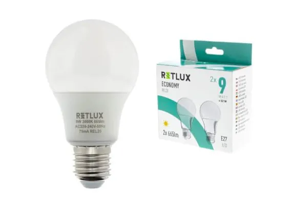 Retlux LED sijalica E27 / 2 x 9 W / 3000 K