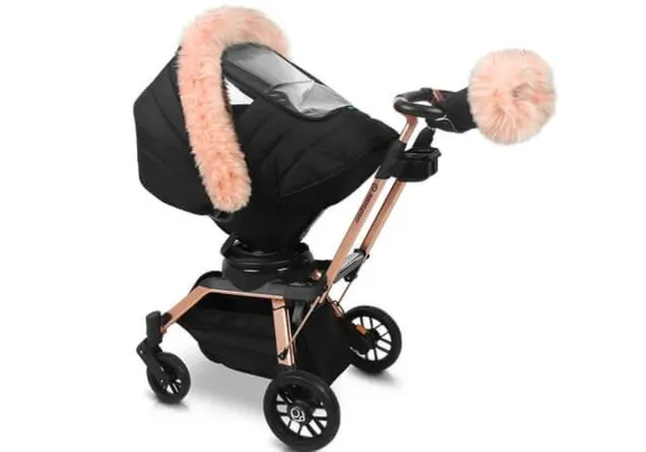 Orbit Baby Zimski set za kolica - Crni sa roze krznom