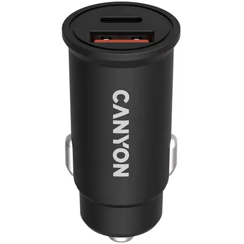 CANYON Auto punjač С-20B03 30W 1xUSB A+1xUSB-C crni