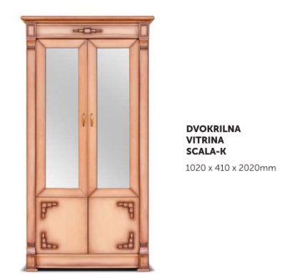 Dvokrilna Vitrina Scala – K