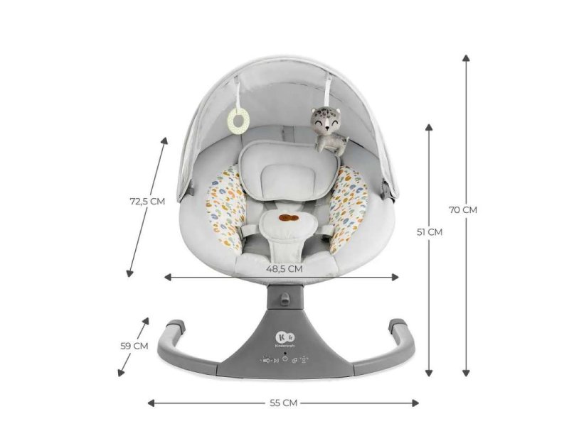 KINDERKRAFT STOLICA ZA LJULJANJE LUMI 2 LIGHT GREY