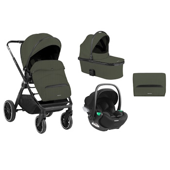 Kikka Boo kolica Tiffany premium set 3u1 sa autosedištem I-Trail I-size i tvrdom korpom Army Green