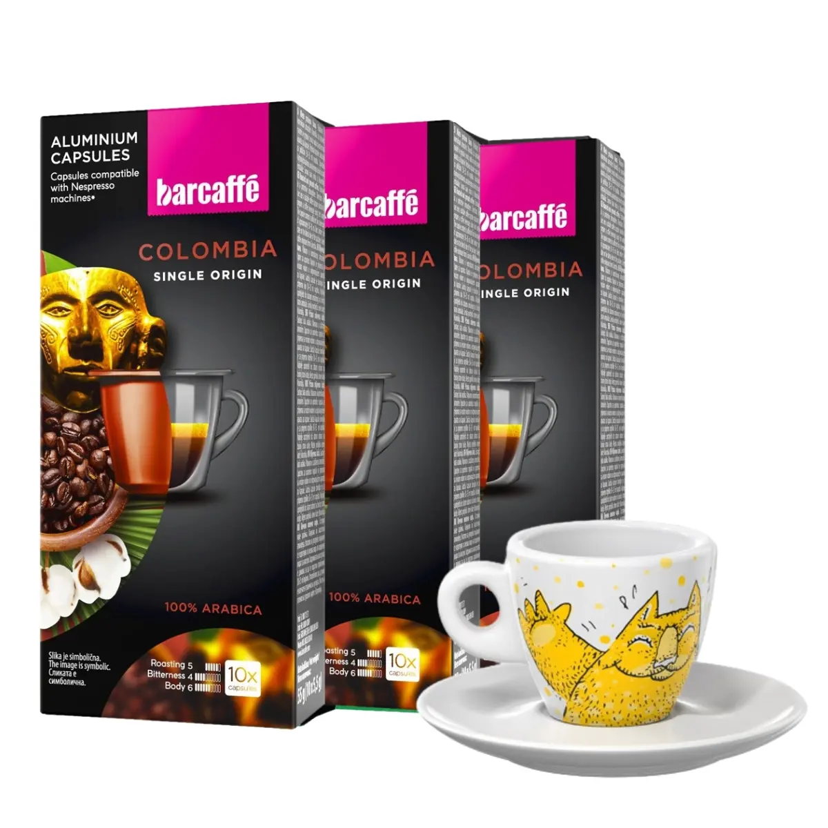 Barcaffe single origin Colombia 10 Nespresso kompatibilnih kapsula+šoljica gratis, 3 pakovanja
