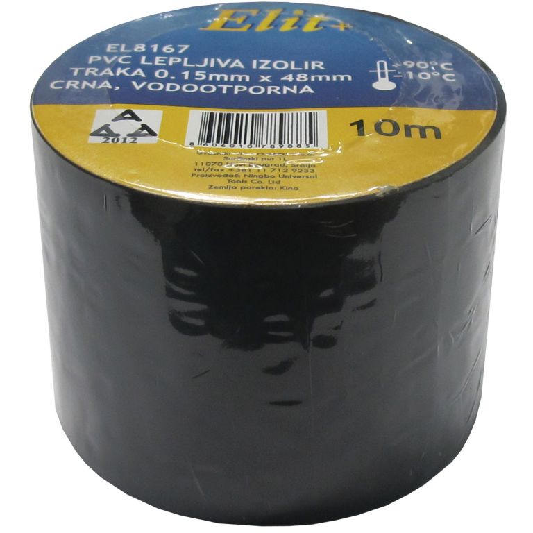 EL8167 PVC lepljiva izolir traka 0.15mm x 48mm, 10m, crna