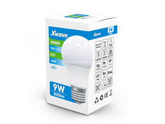 Xwave E27 9W LED Sijalica 3000K/220V/820Lm/Toplo Bela