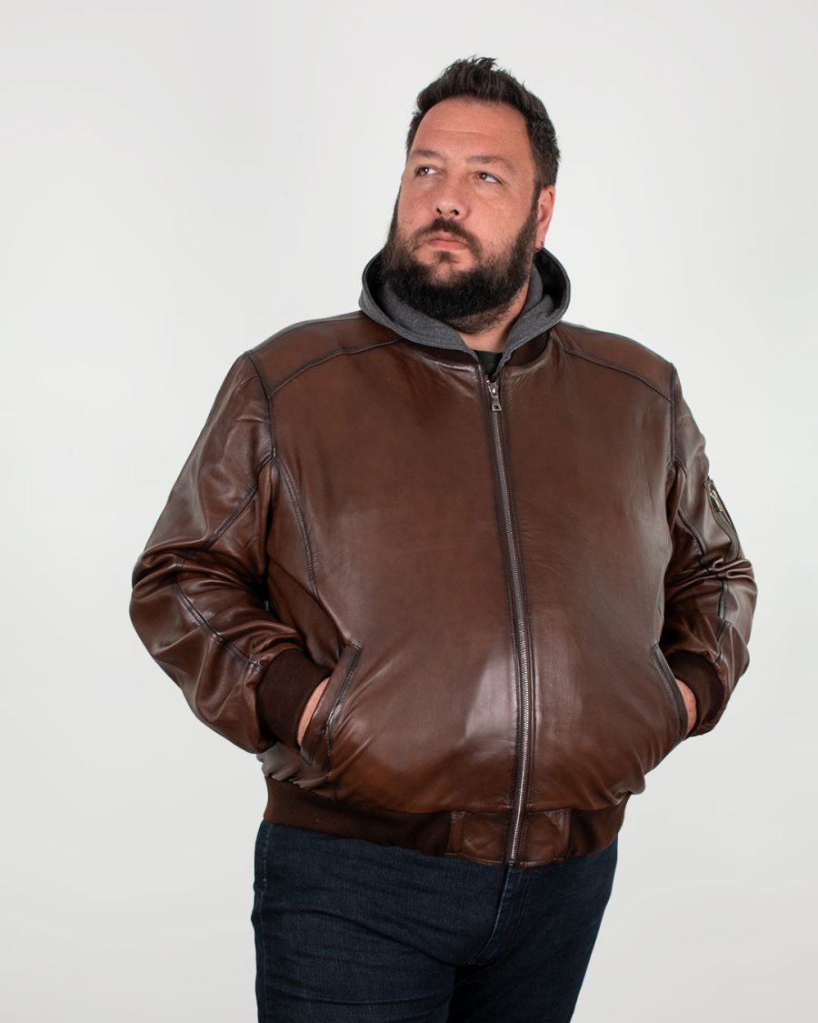 Kožna jakna Big Tom – Braon