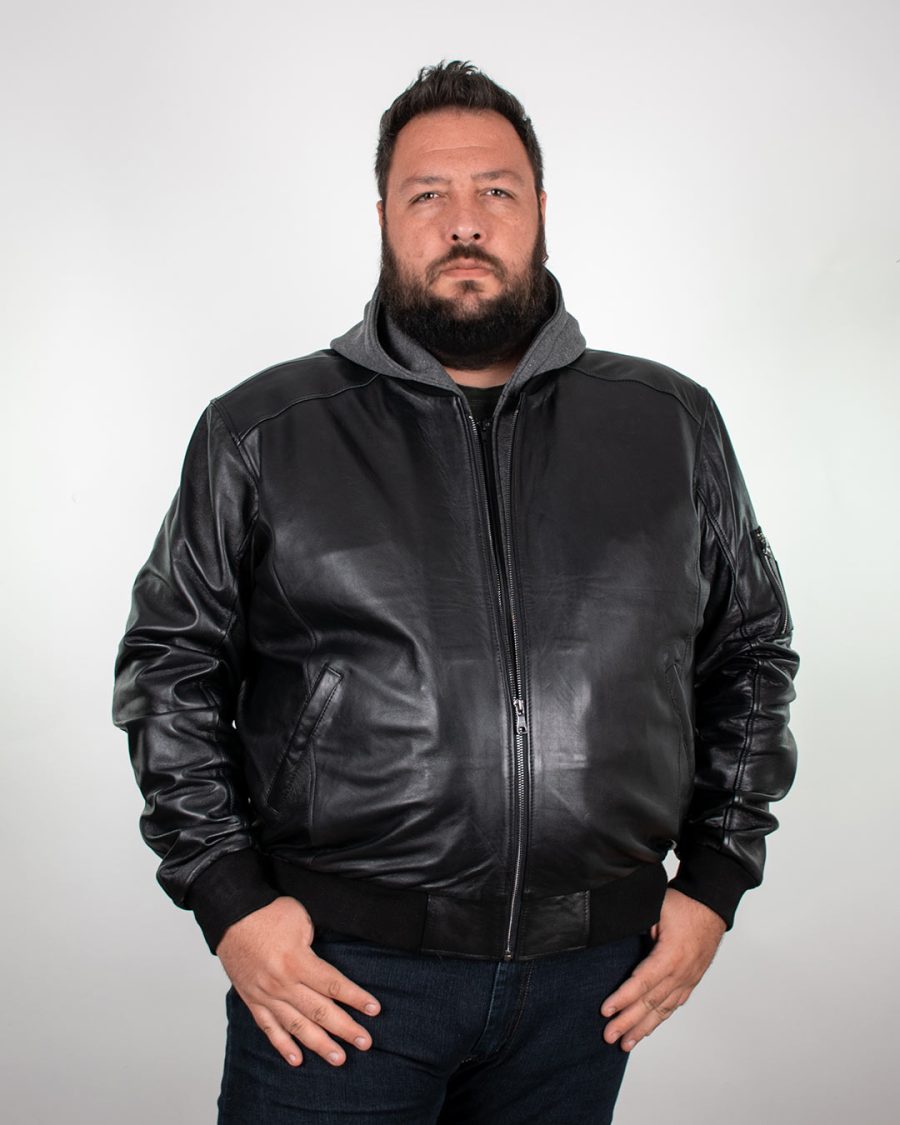 Kožna jakna Big Tom – Crna