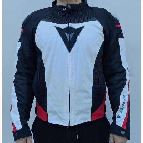 Moto jakna Dainese Speed Tex belo crna crvena