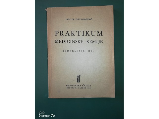 Praktikum medicinske hemije biokemijski deo Bubanović