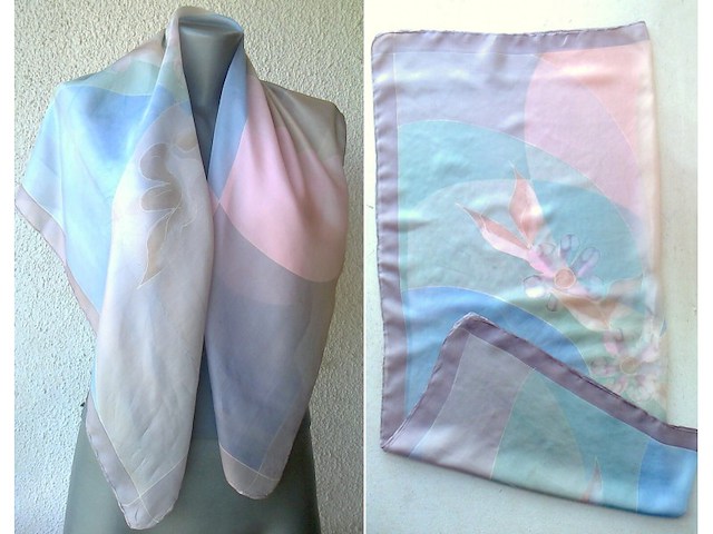 marama svilena pastelnih boja  84x83 cm
