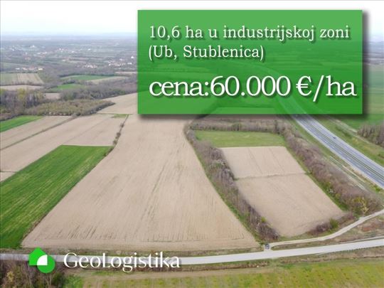 10,6 ha u industrijskoj zoni Uba
