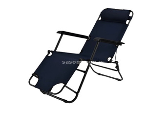 Sklopiva prenosiva kamping ležaljka stolica - velika tamno plava (178 x 47 CM)