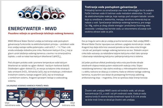 Energywater MWD 2" - sprečava taloženje kamenca