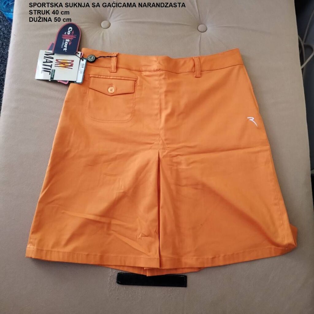 Prodajem 4 mini suknje Narandzasta comfort dry matic sa gacicama za