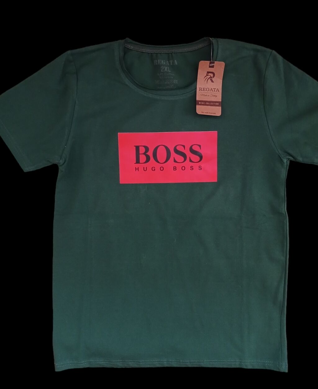 Men's T-shirt Hugo Boss, 2XL (EU 44), bоја - Maslinasto zelena