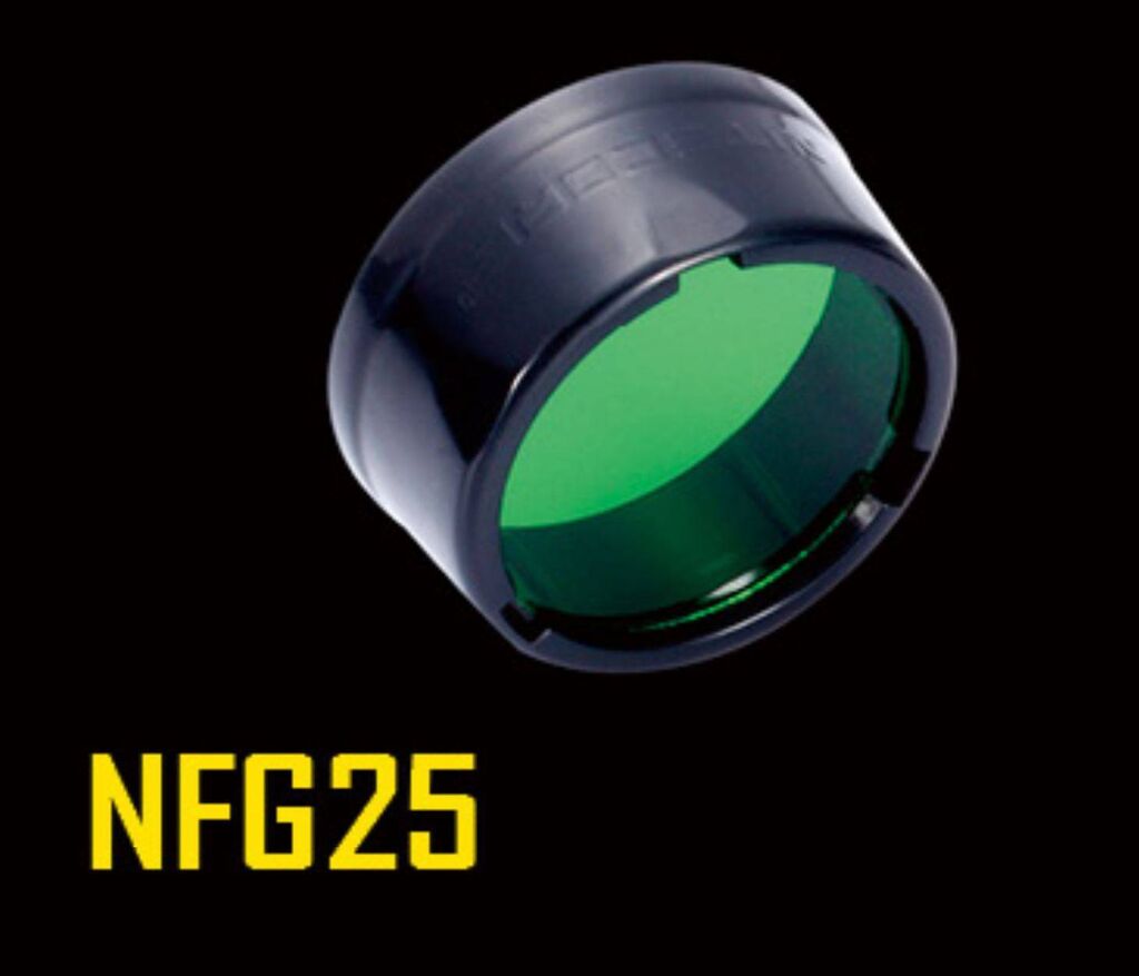 Zeleni filter za baterijske lampe NITECORE NFG25 FLASHLIGHT