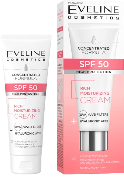 EVELINE - CONCENTRATED FORMULA RICH MOISTURIZING CREAM SPF 50 30ml