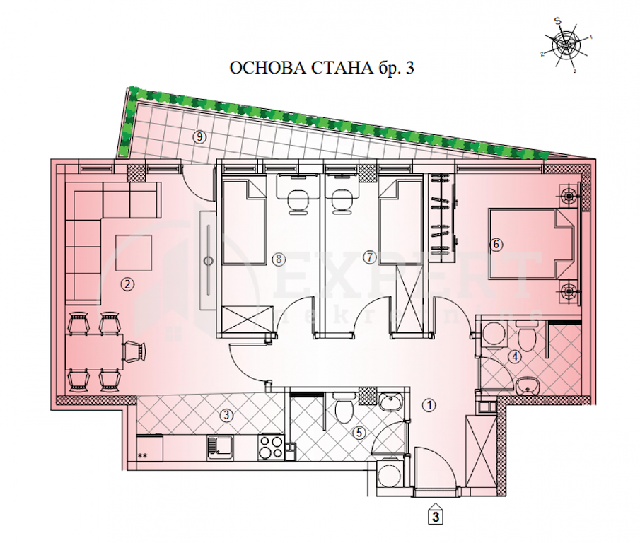 Novogradnja na Crvenom pevcu, 3. 5, 73 m2, povrat PDV-a