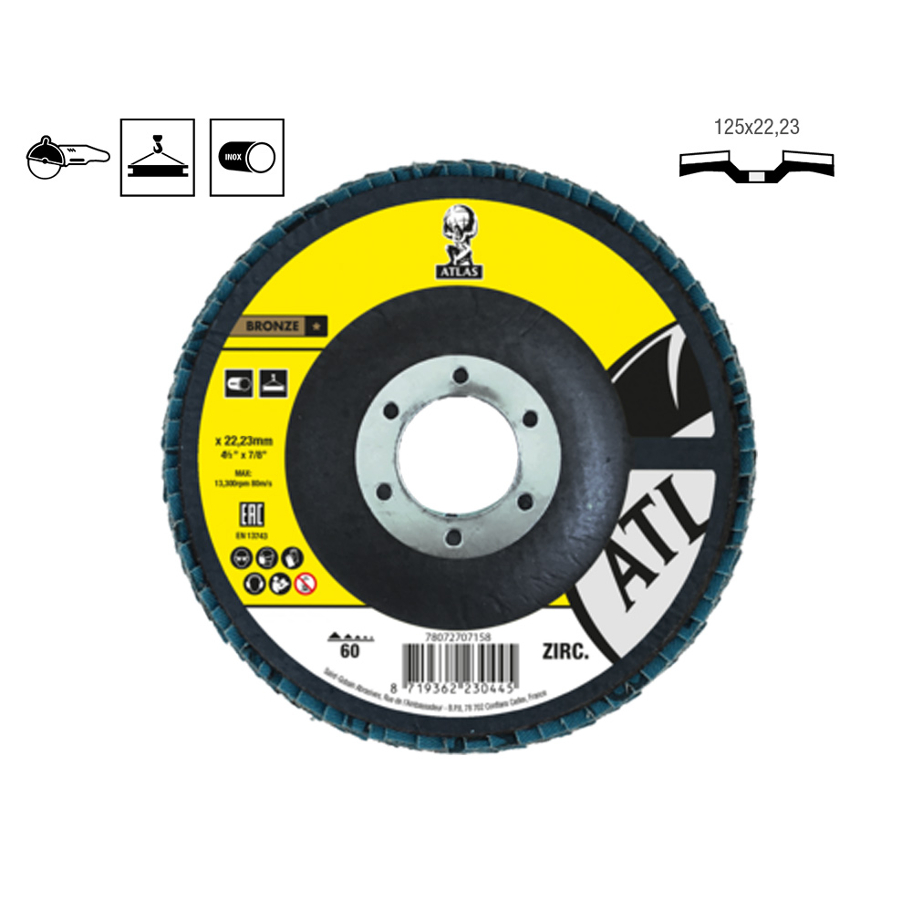 CIRKONIJUM LEPEZASTI KONUSNI DISK 125MM X 22,23