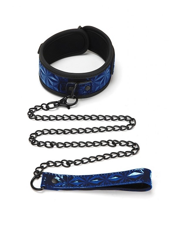 Whipamart Diamond collarand leash blue