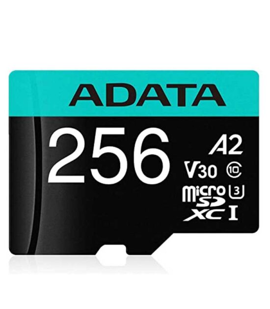 A-DATA UHS-I U3 MicroSDXC 256GB V30S A2 + adapter AUSDX256GUI3V30SA2-RA1