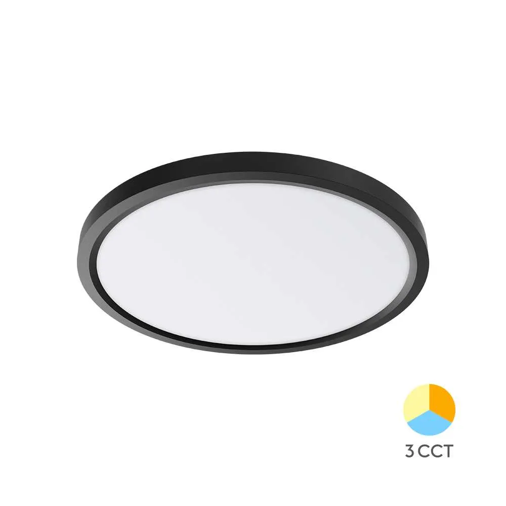 LED PLAFONJERA JADE R CRNA KRUG 36W 3U1