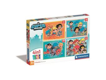 CLEMENTONI Puzzle 4 in 1 dc superfriends