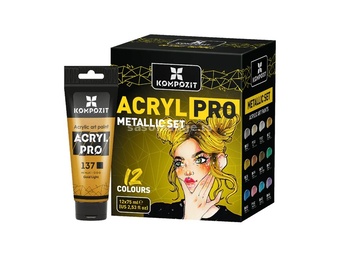 ACRIL PRO METALLIC Set akrilnih boja