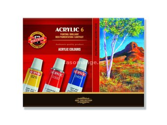 Set akrilnih boja KOH-I-NOOR - 6 x 16 ml (akrilne boje)