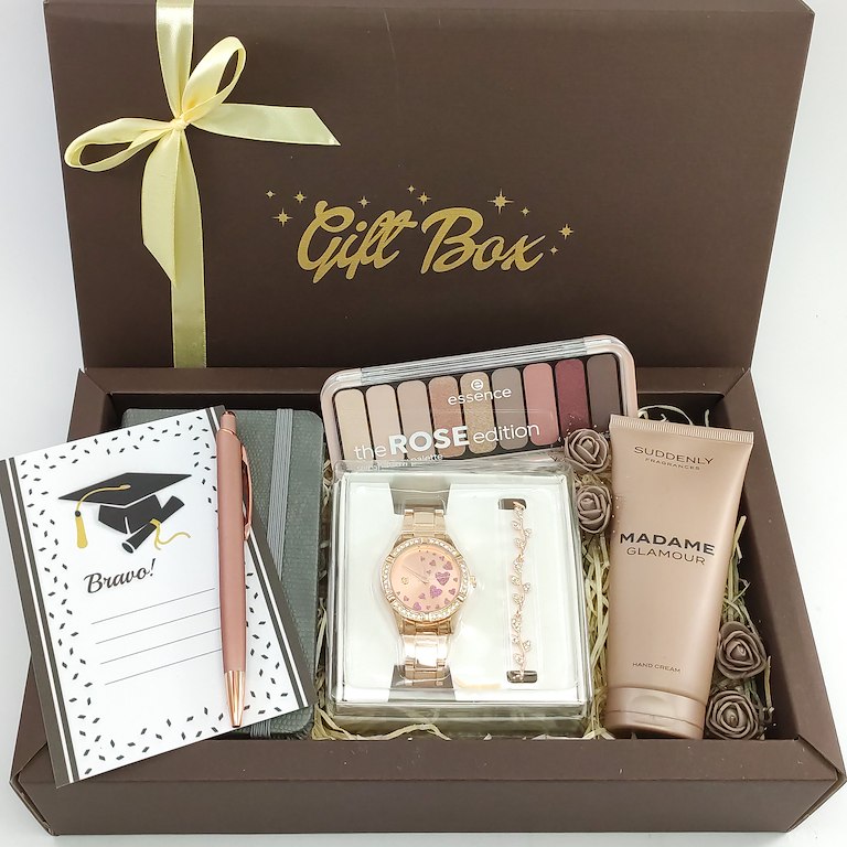 Poklon kutija Elegancija u Rose Gold Boji – Poklon set za Diplomiranje ili Maturu 00140-2
