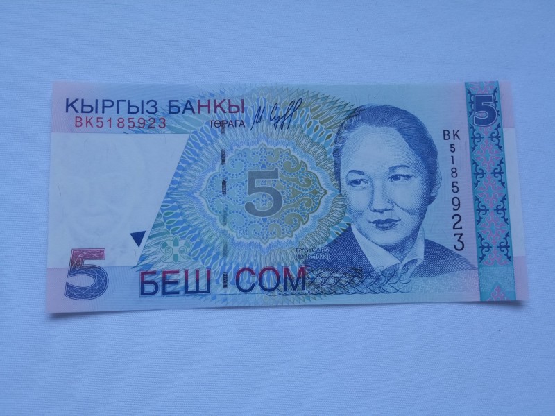 Kirgizija 5 som,1997 god.UNC,retko