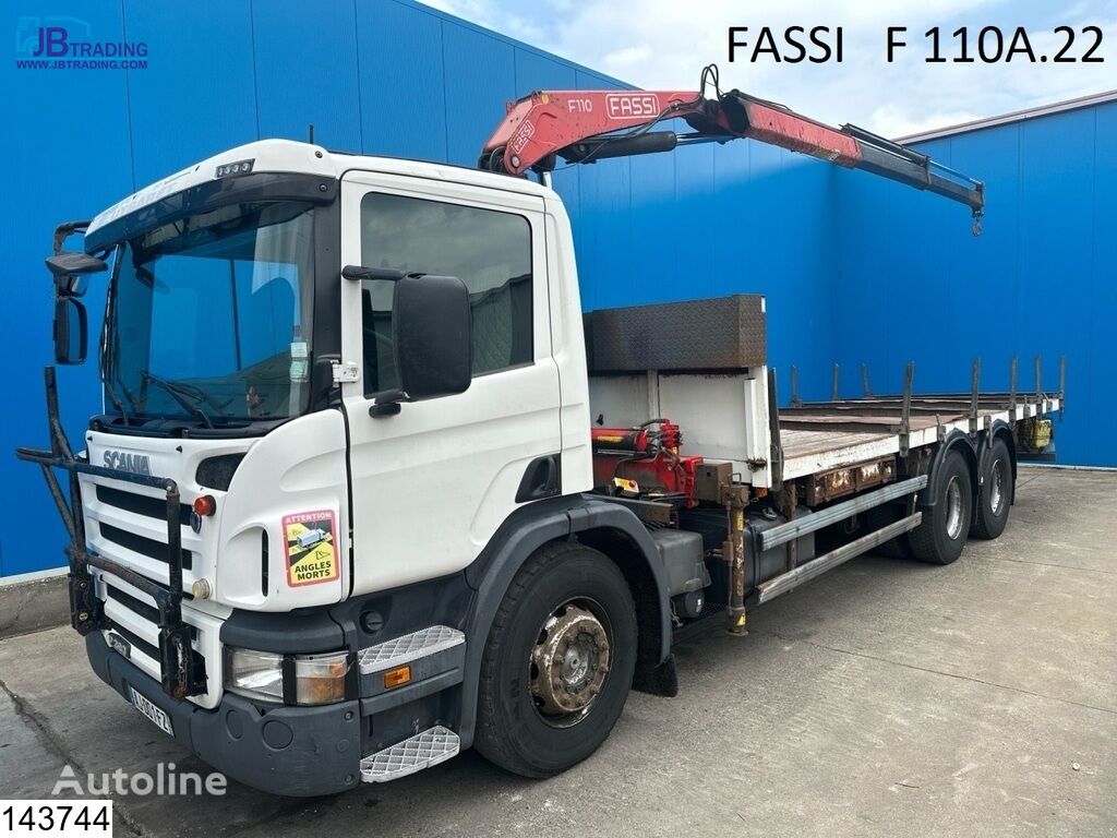 Scania P 380 6X2, Retarder, Fassi kamion s ravnom platformom