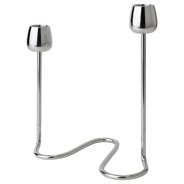SILVERPÄRON Svećnjak za 2 sveće, srebrna, 20 cm
