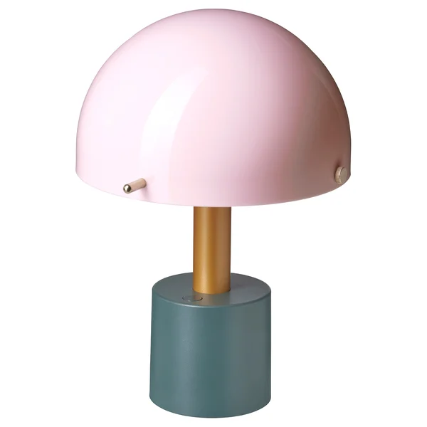 LED prenosna lampa, na baterije, svetloroze/tamnosiva-zelena, 26 cm