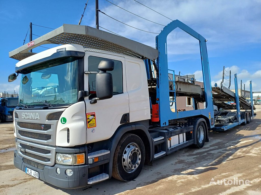 Scania P 450 autotransporter + prikolica autotransportera