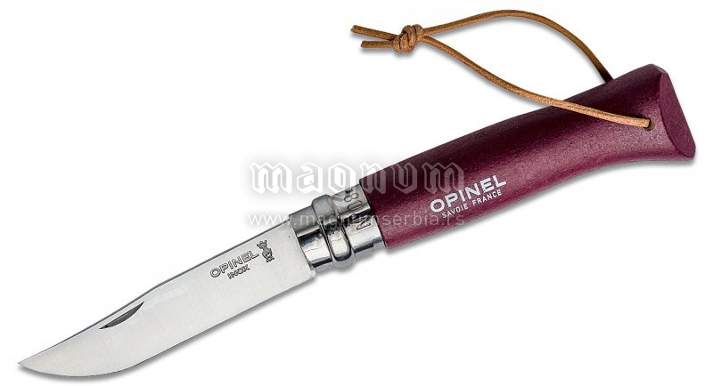 Noz Opinel 002213 Inox 8 Colorama Burdundy