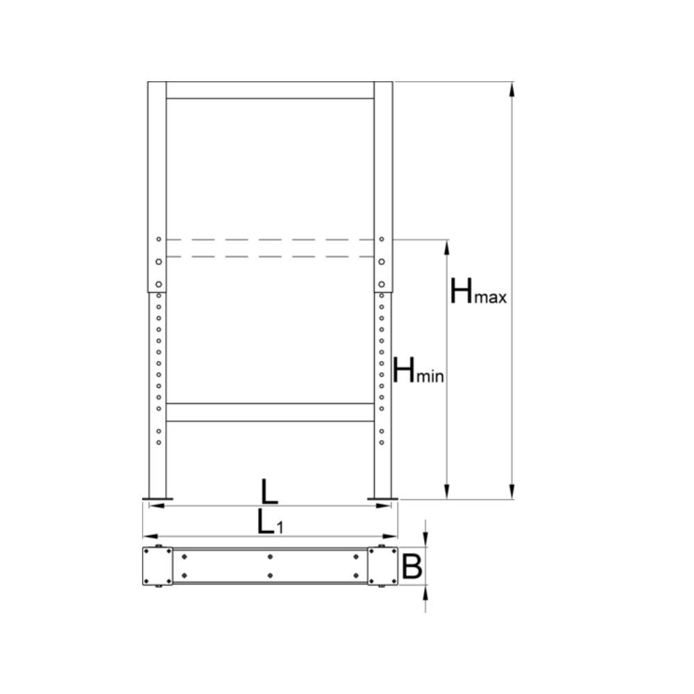 Unior – Podesiva noga za modularni radni sto 990La-Black – 626630