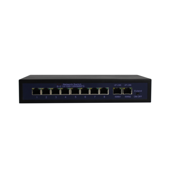 SWITCH 8 port 10/100M + 2 port 10/100/1000M POE