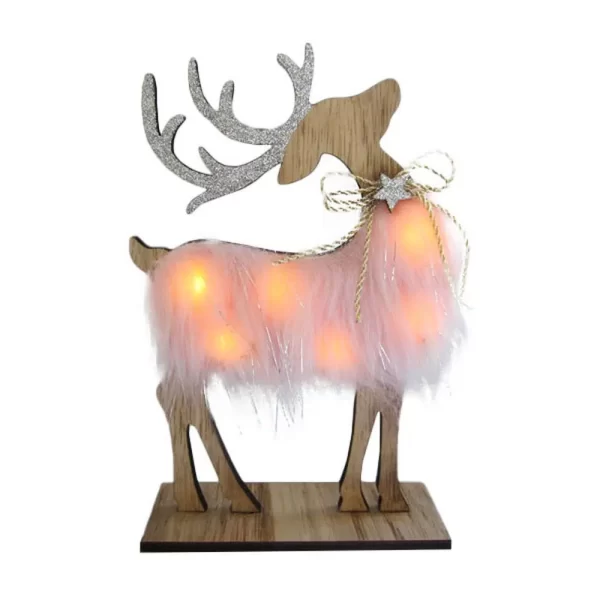 Rudolf, novogodišnja dekoracija, drvena, irvas, 13cm