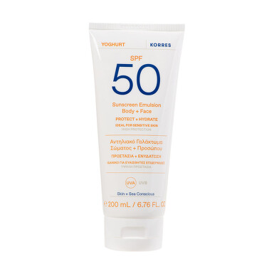 Korres Yoghurt Emulzija za zaštitu od sunca za lice i telo SPF 50, 200 ml