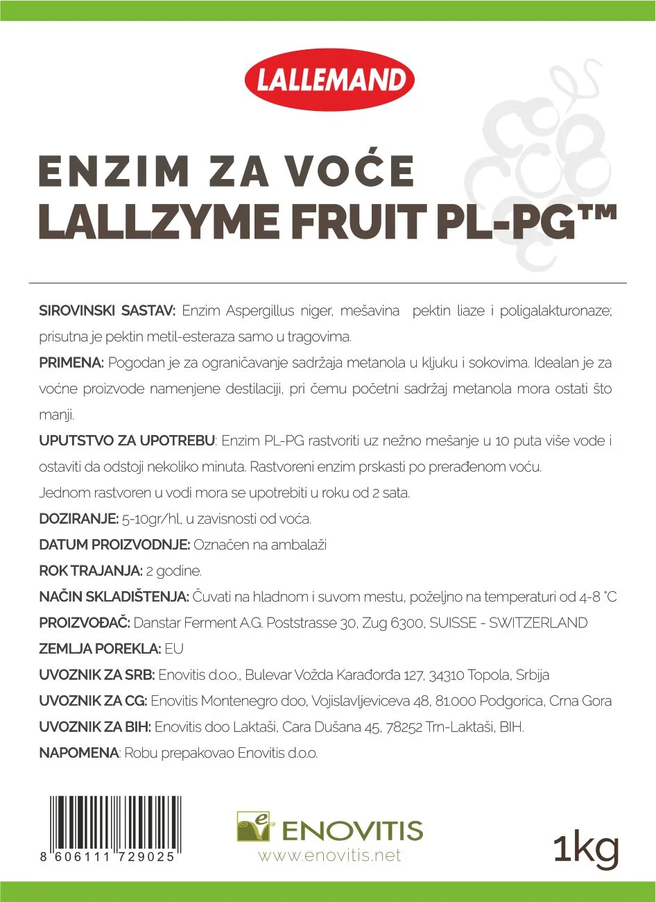 ENZIM LALLZYME FRUIT PL-PG, LALLEMAND
