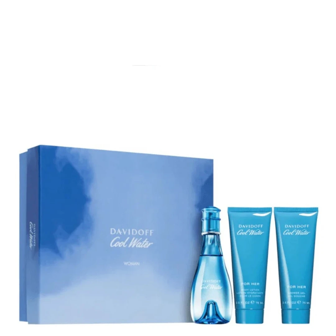 DAVIDOFF COOL WATER WOMAN SET(EDT 100ML+BODY LOTION 75ML+SHOWER GEL 75ML)191191