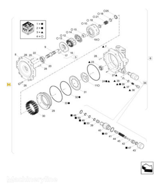 Case 31MJ-12150 31MJ-12150 rotacioni prenosnik za New Holland E18C mini bagera