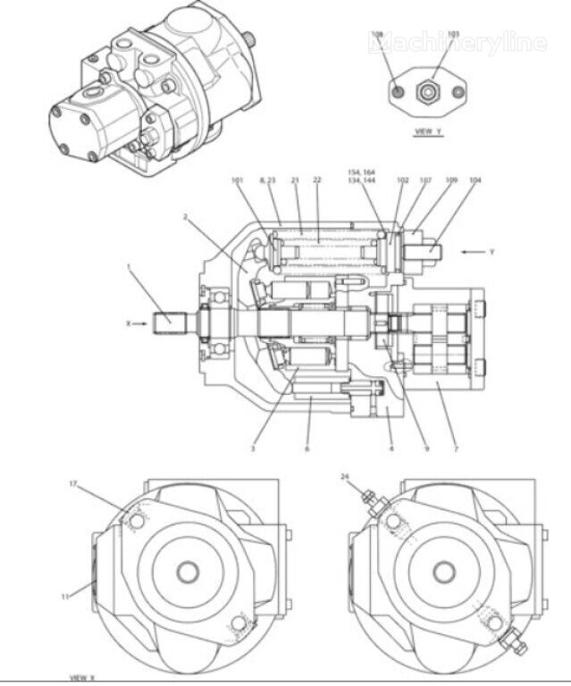 Case PH10V00008F2 PH10V00008F2 hidraulična pumpa za New Holland E50SR EH50.B mini bagera